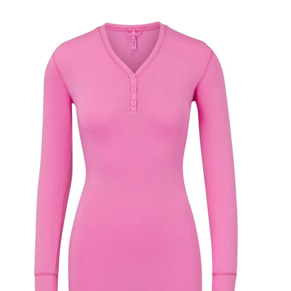 SKIMS | Intimates & Sleepwear | Skims Pink Sleep Henley In Bubble Gum ...